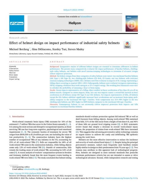 Research and Development - Hard Hats to Helmets